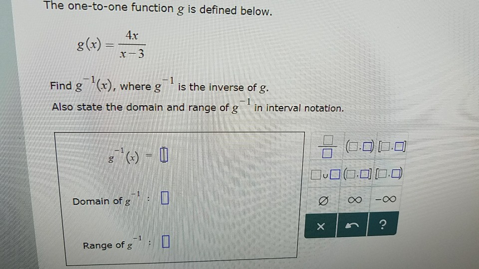 Solved The one-to-one functions g and h are defined as | Chegg.com