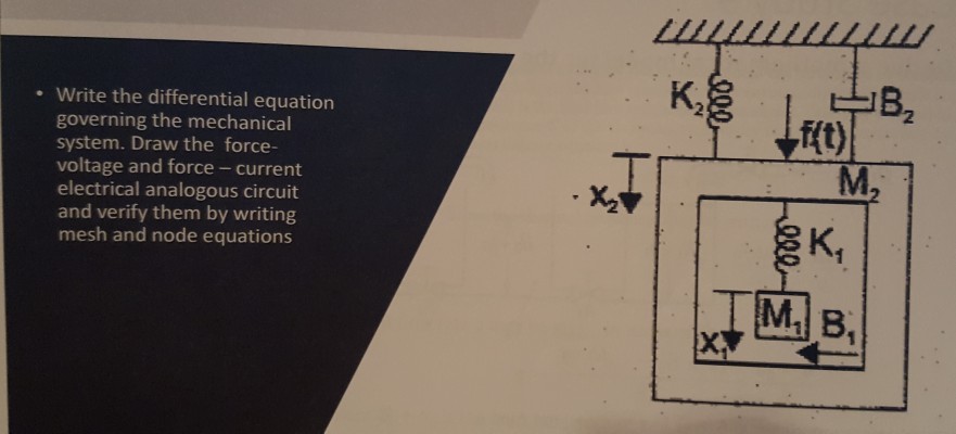 Solved 申 B2 ft) . Write the differential equation governing | Chegg.com