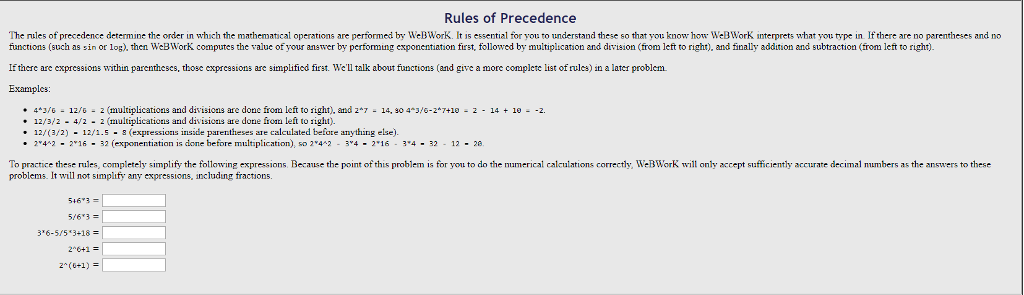 Solved Rules of Precedence The rules of precedence determine | Chegg.com