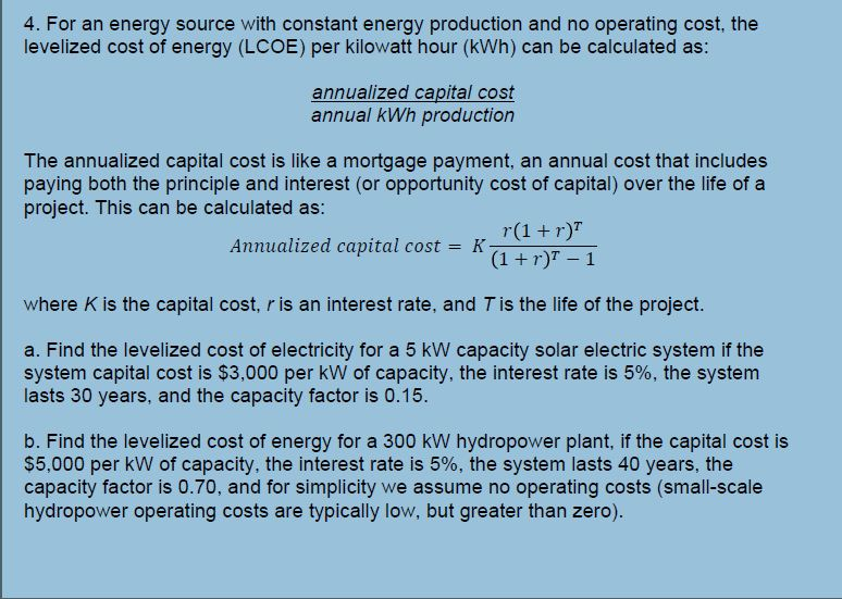 Solved 4. For an energy source with constant energy | Chegg.com