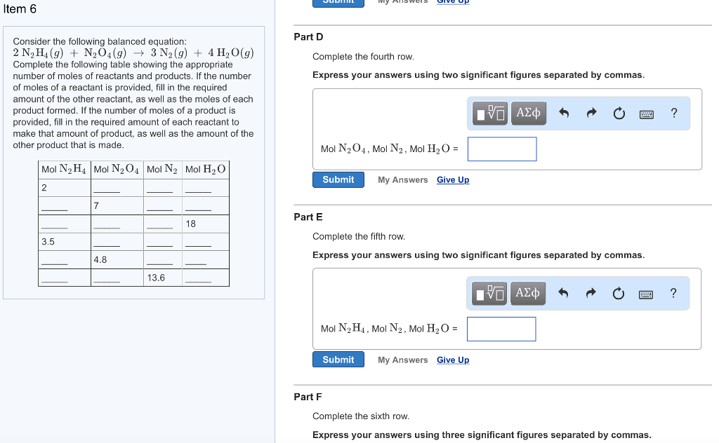 Solved Part B Item 6 Complete the second row Express your | Chegg.com