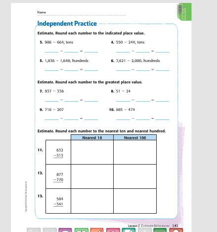 Solved Independent Practice Estimate. Round each number to | Chegg.com