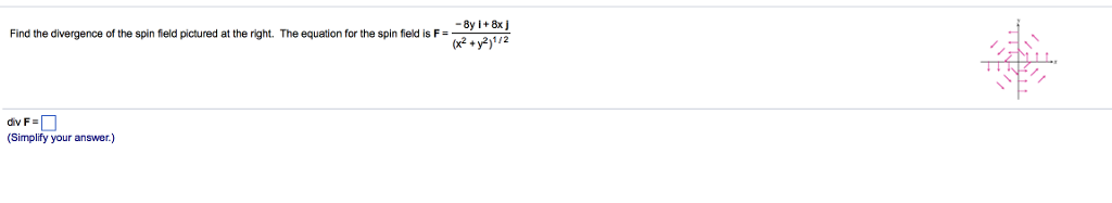 Solved Find the divergence of the spin field pictured at the | Chegg.com