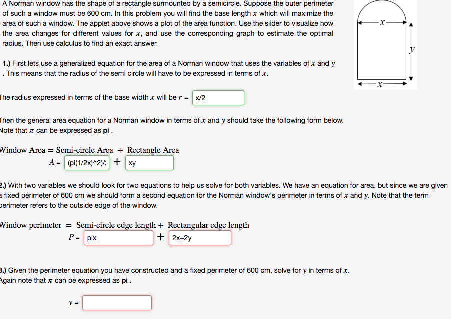 Solved A Norman window has the shape of a rectangle | Chegg.com