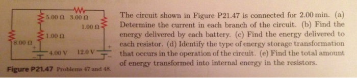 Solved The circuit shown in Figure P21.47 is connected for | Chegg.com