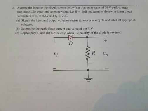Solved Assume the input to the circuit shown below is a | Chegg.com