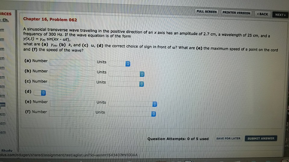 Solved FULL SCREEN PRINTER VERSION BACK RCES NEXT Ch Chapter | Chegg.com