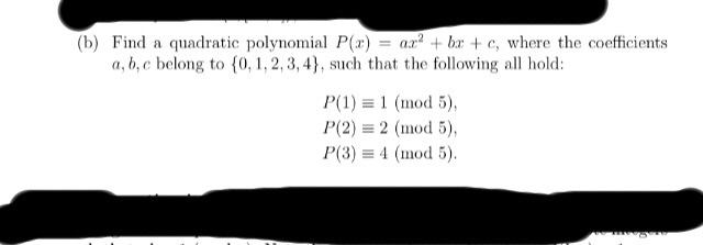 Solved Find a quadratic polynomial P(x) = ax^2 + bx + c, | Chegg.com