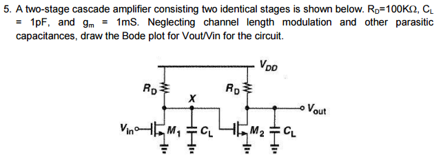 Solved A two-stage cascade amplifier consisting two | Chegg.com