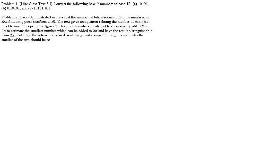 Solved Convert the following base-2 numbers to base-10: (a) | Chegg.com