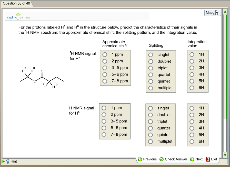 Solved For the protons labeled Ha and Hb in the structure | Chegg.com