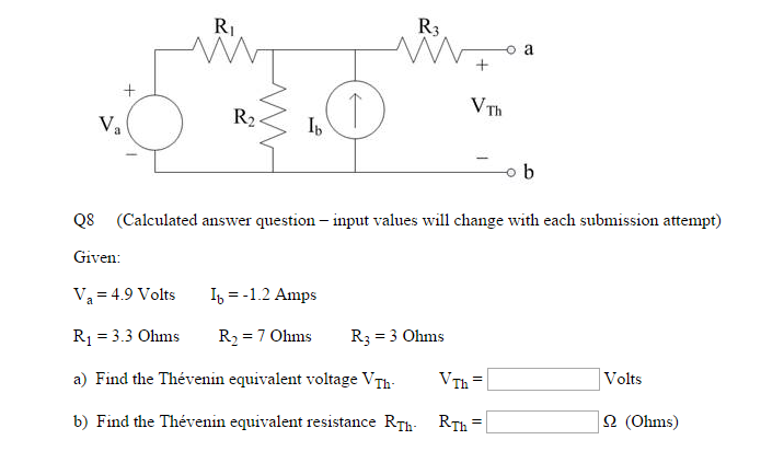 Solved: Find The Thevenin Voltage And Resistance. | Chegg.com