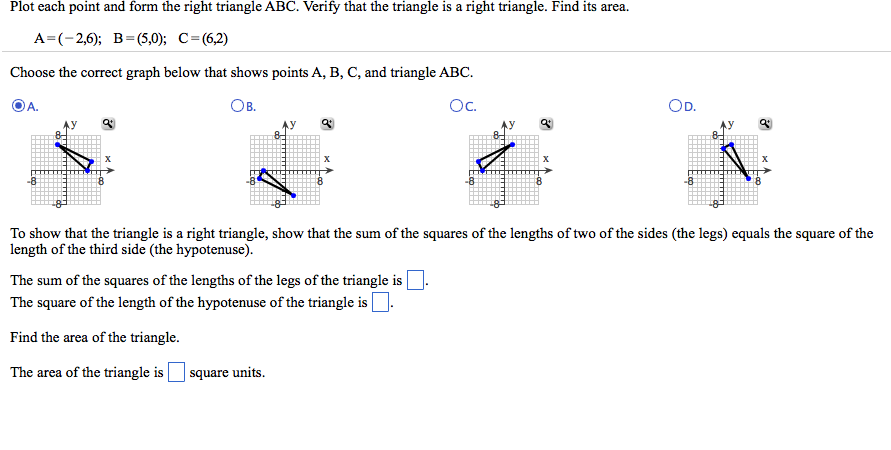 Solved Plot each point and form the right triangle ABC. | Chegg.com