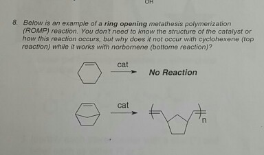 Solved Below is an example of a ring opening metathesis | Chegg.com