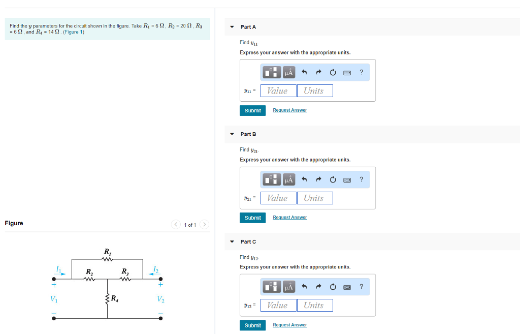 Solved Find the y parameterS for the circuit shown in the | Chegg.com