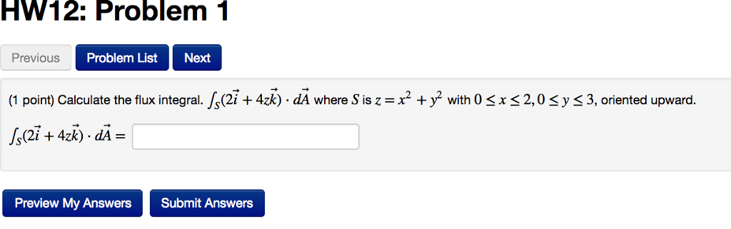 Solved HW12: Problem 1 Previous Problem List Next (1 point) | Chegg.com