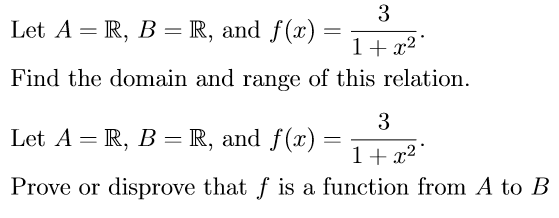 Solved Let A = R, B = R, and f(x)-1+x2 Find the domain and | Chegg.com