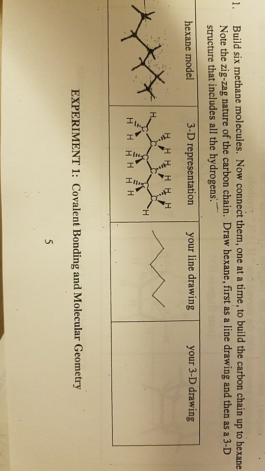 EXPERIMENT 1: Covalent Bonding and Molecular Geometry | Chegg.com