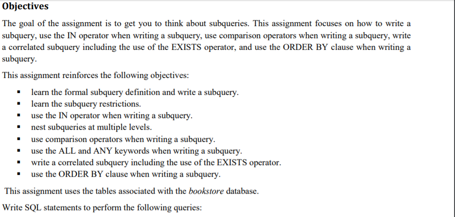 Solved Objectives The goal of the assignment is to get you | Chegg.com