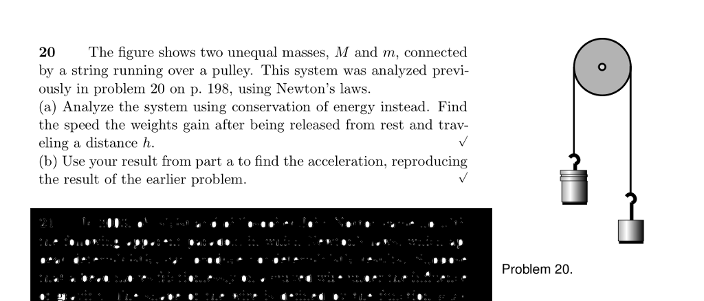Solved The figure shows two unequal masses, M and m, | Chegg.com