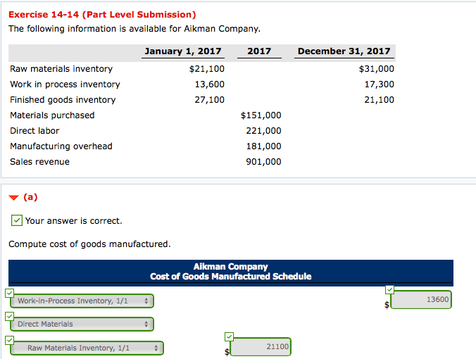 Solved Exercise 14-14 (Part Level Submission) The following | Chegg.com