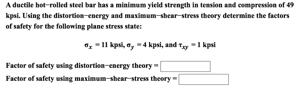 Solved A ductile hot-rolled steel bar has a minimum yield | Chegg.com