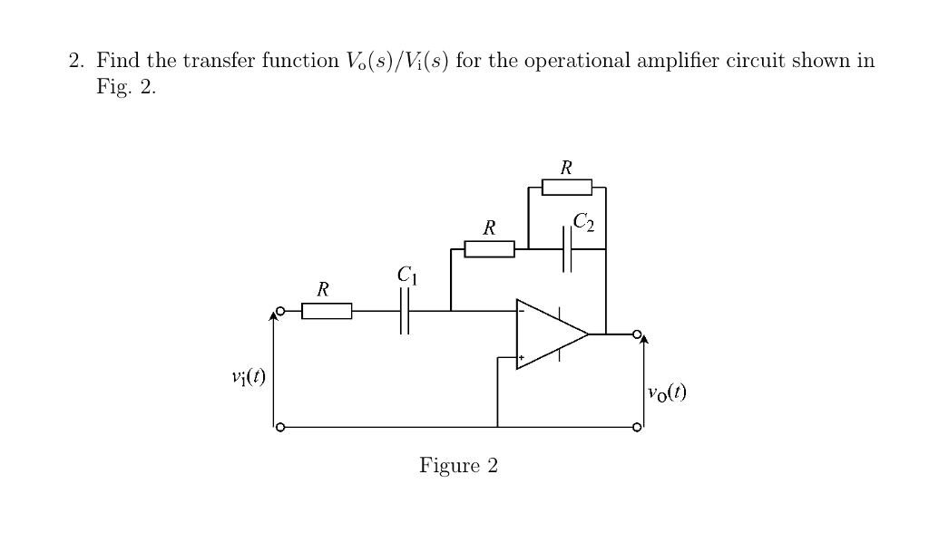 Solved 2. Find the transfer function V. (s)/M(s) for the | Chegg.com