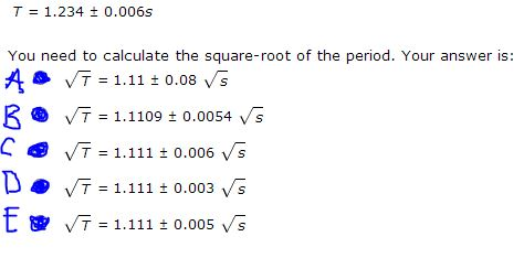 Solved 1) Suppose in an experiment you calculated the period | Chegg.com