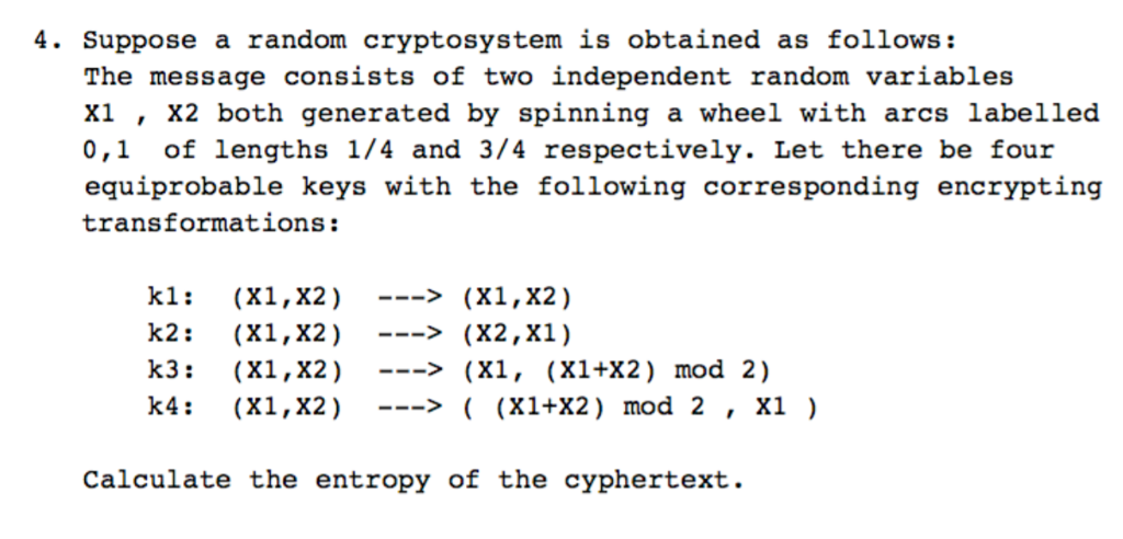 Solved Suppose a random cryptosystem is obtained as follows: | Chegg.com