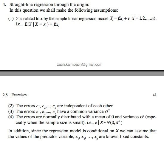 4. Straight-line regression through the origin: In | Chegg.com