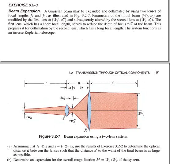 Beam Expansion. A Gaussian beam may be expanded and | Chegg.com