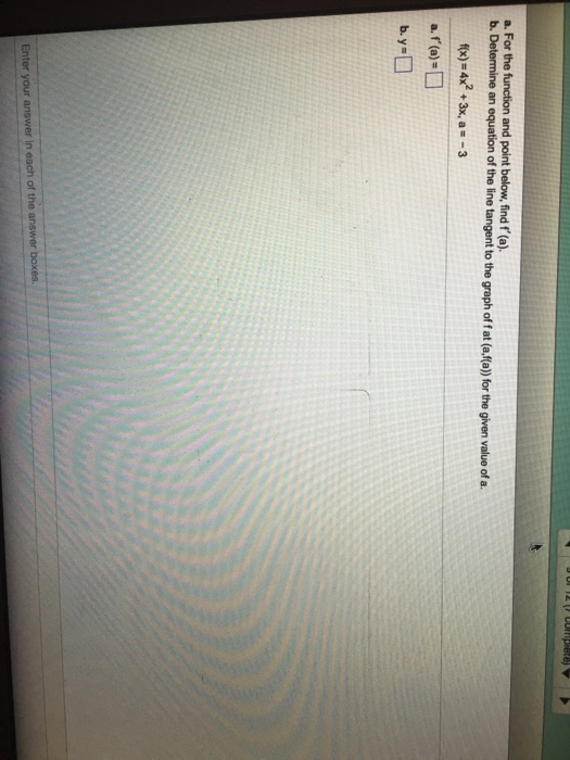 Solved For the function and point below, find f'(a). | Chegg.com