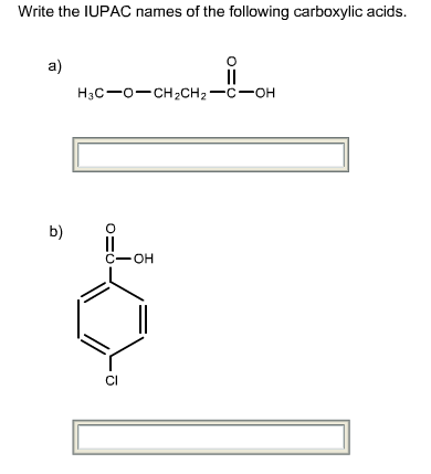 Solved Write the IUPAC names of the following carboxylic | Chegg.com