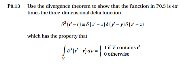 nabla_r. (r - r')|r - r'|^3 zero, except at r = r' | Chegg.com