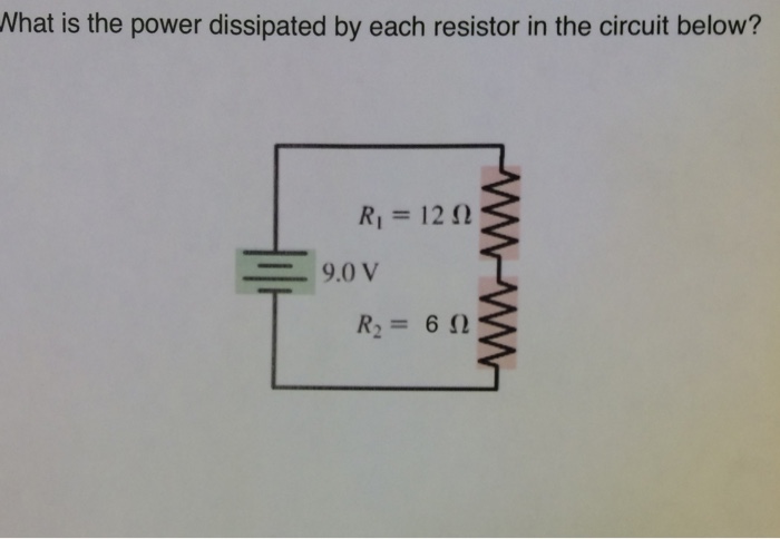 Solved What is the power dissipated by each resistor in the | Chegg.com