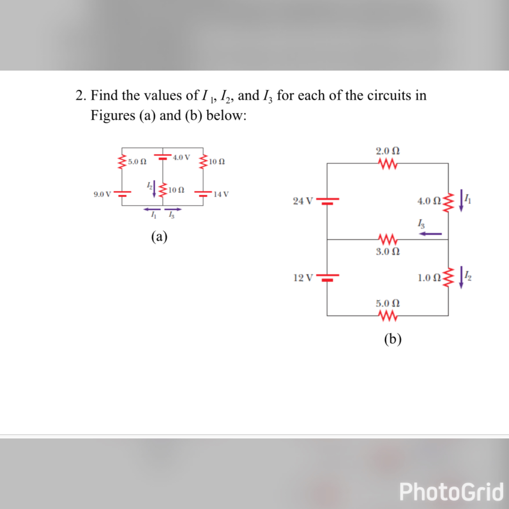 Solved Find the values of I_1, I_2, and I_3 for each of the | Chegg.com