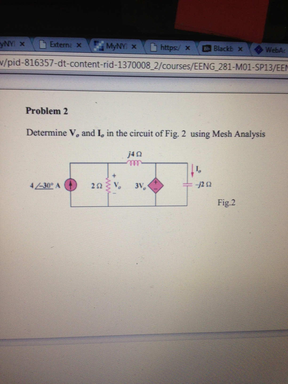 Solved Determine V0 and I0 in the circuit of Fig. 2 using | Chegg.com Solved Determine V0 and I0 in the circuit of Fig. 2 using | Chegg.com