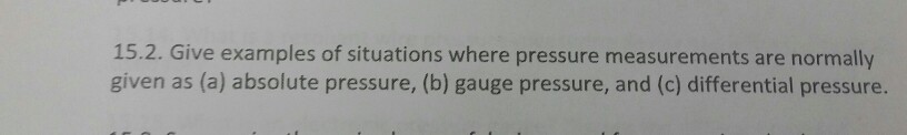 Solved 15.2. Give examples of situations where pressure | Chegg.com