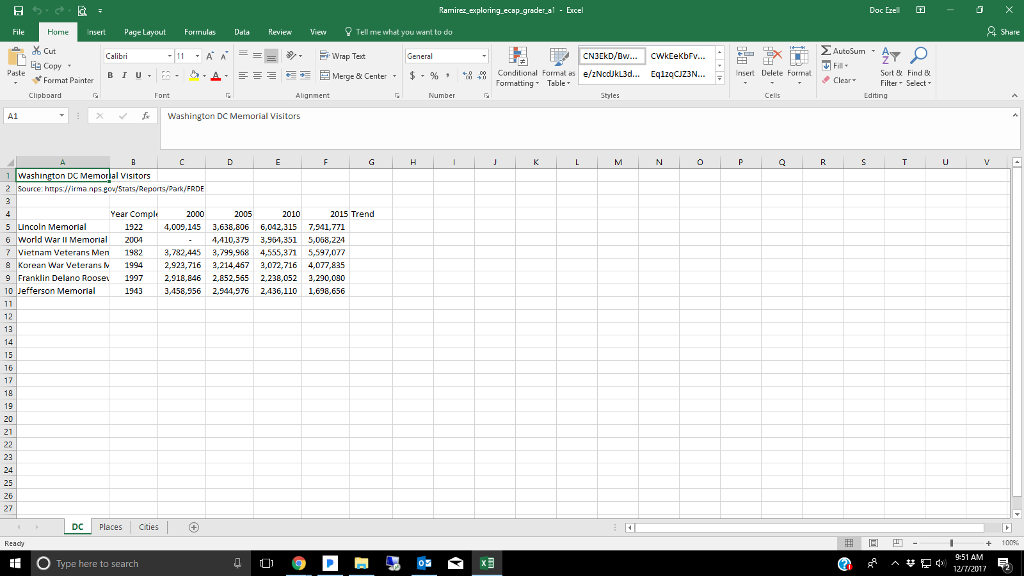 Ramirez_exploring ecap grader al-Excel Doc Ezell | Chegg.com