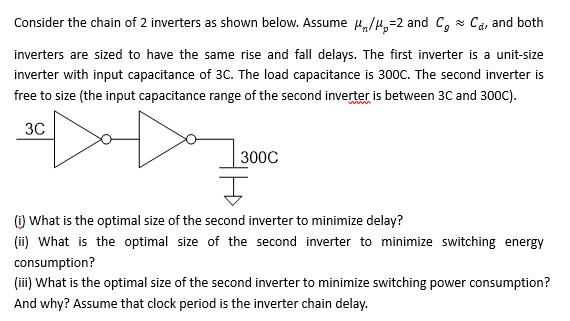 Consider the chain of 2 inverters as shown below. | Chegg.com