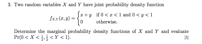 Solved: 3. Two Random Variables X And Y Have Joint Probabi... | Chegg.com