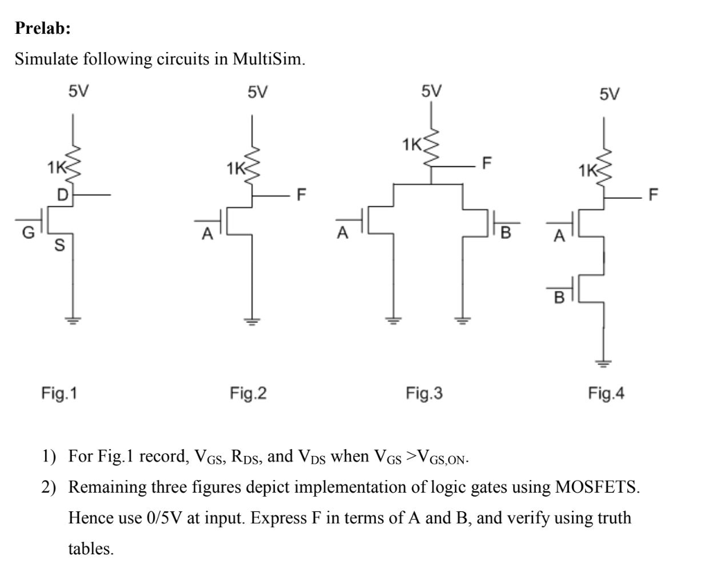 Solved Prelab: Simulate following circuits in MultiSim 5V 5V | Chegg.com