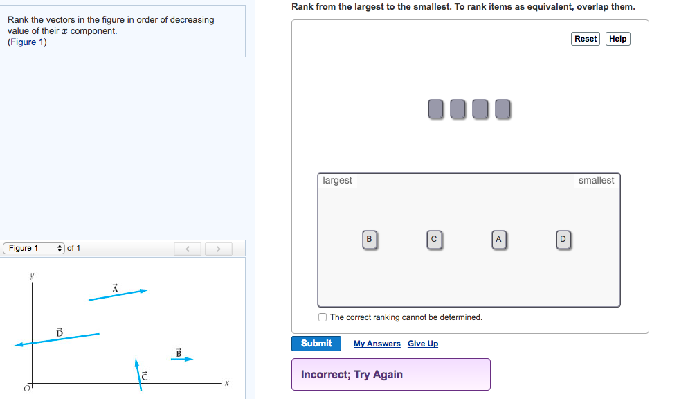 Solved Rank the vectors in the figure in order of decreasing | Chegg.com