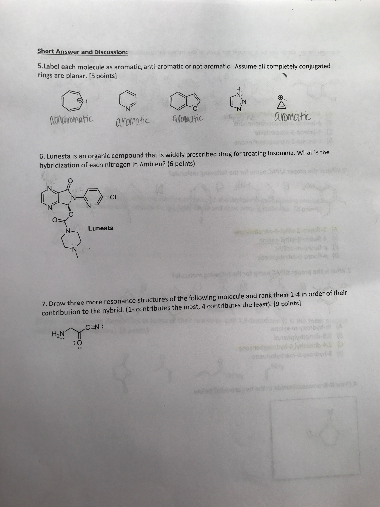Solved Label each molecule as aromatic, anti-aromatic or not | Chegg.com