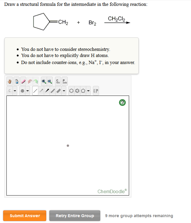Solved Draw a structural formula for the intermediate in the | Chegg.com