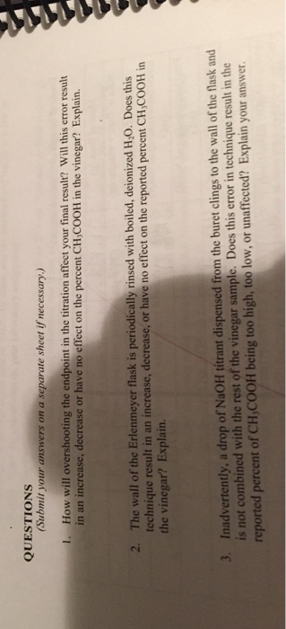 Solved 1. How will overshooting the endpoint in the | Chegg.com