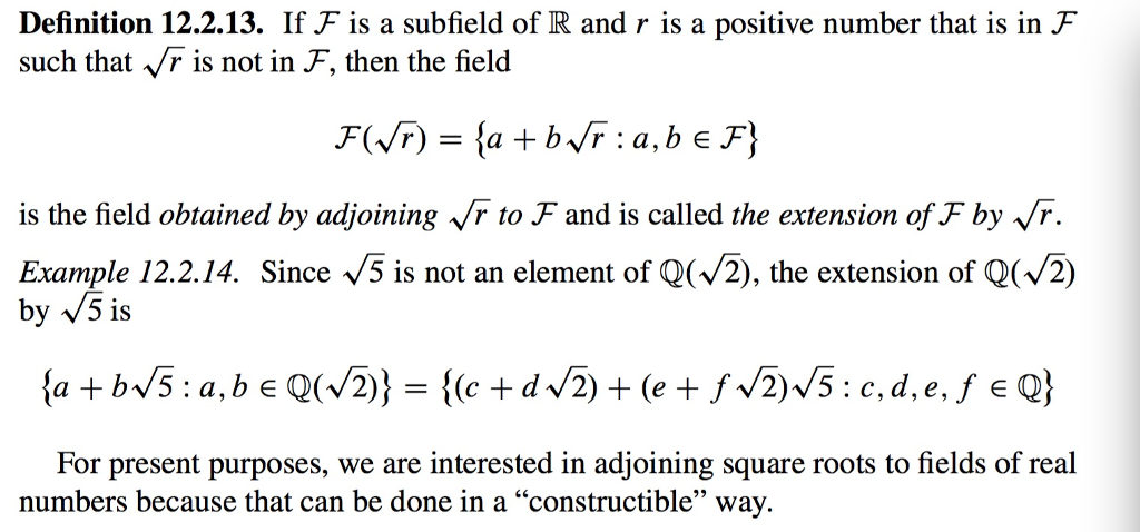 Solved that the following extensions on extending a field by | Chegg.com