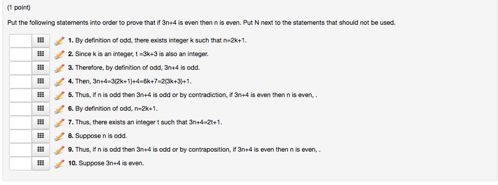 Solved Put the following statements into order to prove that | Chegg.com
