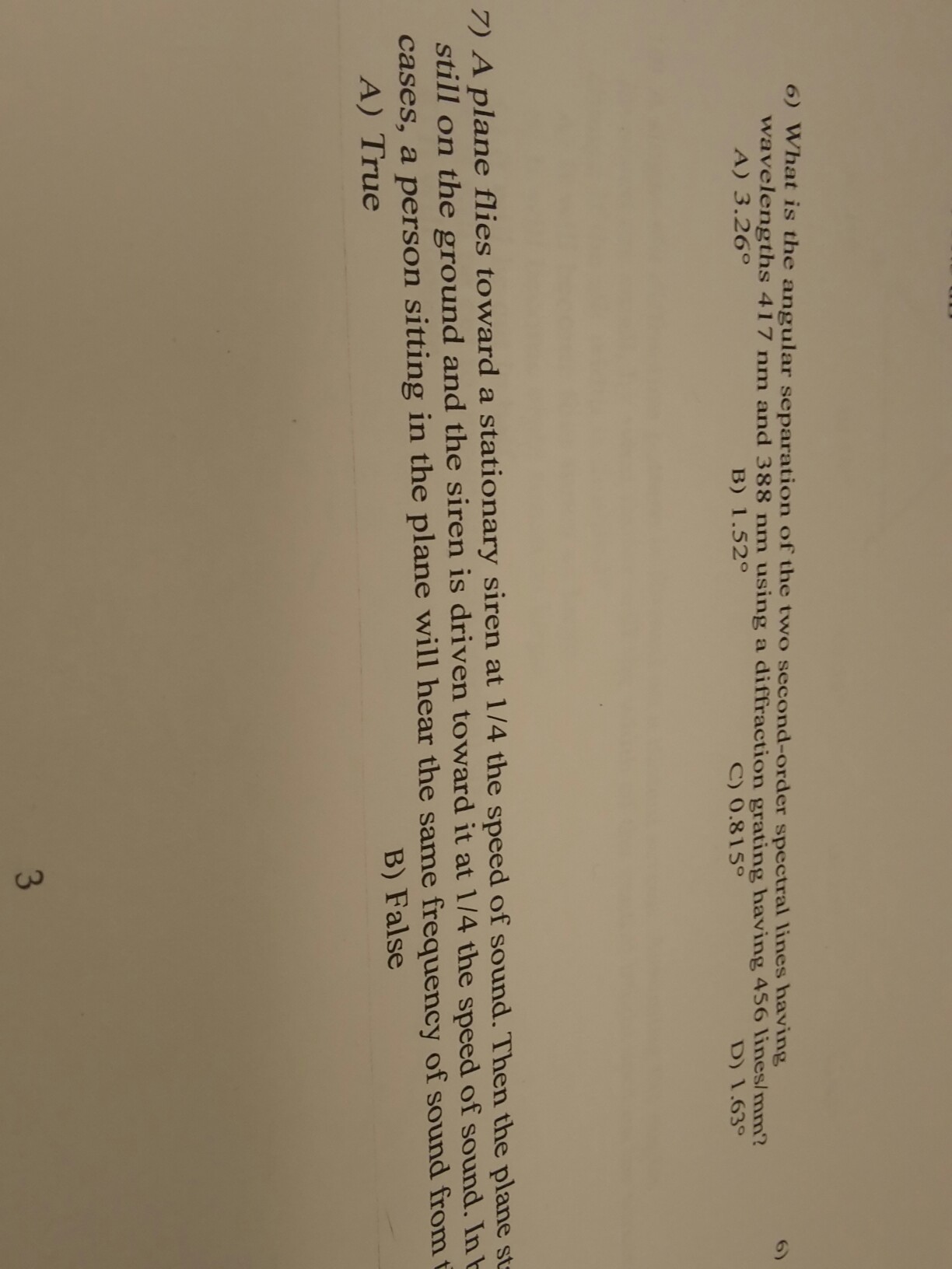 Solved 6) What is the angular separation of the two | Chegg.com
