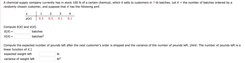 Solved A chemical supply company currently has in stock 100 | Chegg.com